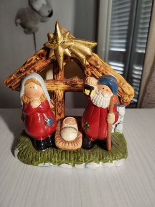 Presepe in ceramica portacandele