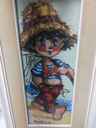 Quadro ricamato mezzo punto