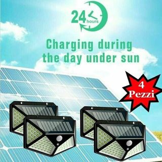 4X FARETTI LUCE SOLARE CREPUSCOLARE DA ESTERNO CON