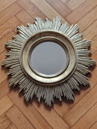 specchio  legno rotondo 50x50