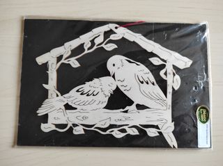 Decorazione in legno uccellini