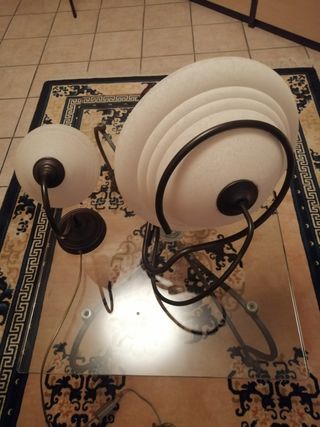 Coppia lanpadario + abat jour x comodino