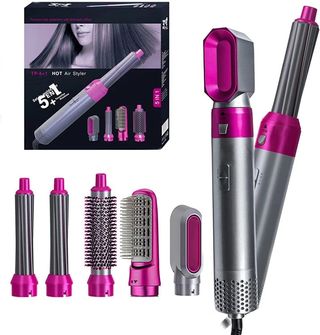 SPAZZOLA ASCIUGACAPELLI 5 IN 1 ACCESSORI INTERCAM