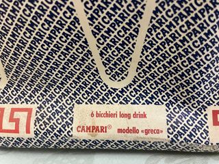 Set 6 bicchieri "Campari" modello greca