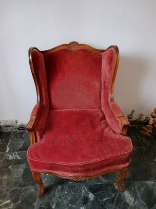 Poltrona Vintage in velluto amaranto