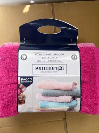 asciugamano della sommarunga set 3+3 cotone puro