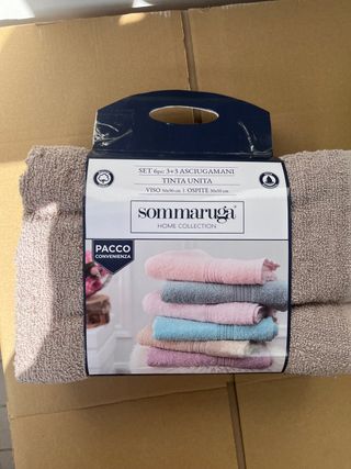 asciugamani della sommarunga set 3+3 cotone puro
