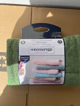 Asciugamano della sommarunga set 3+3 cotone puro