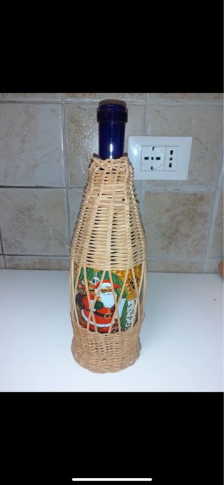 Bottiglia decorativa babbo natale nuova