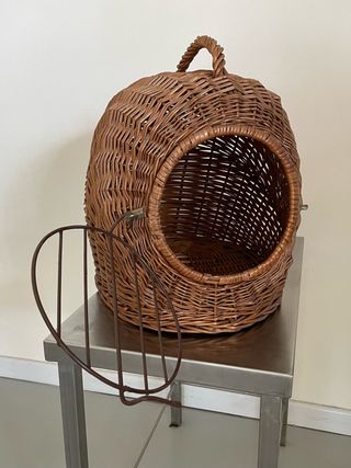 Trasportino per gatti in vimini