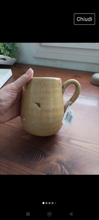 Brocca in ceramica effetto invecchiato