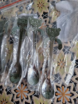 12 cucchianini con orsetto per torta