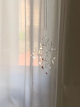 Teli tenda bianca sfilatura e ricamo