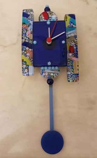 Orologio da parete in vetro di Murano