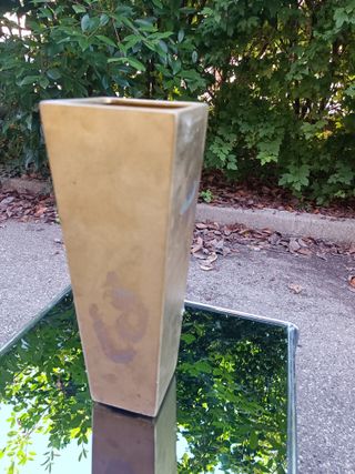 Vaso per esterno satinato in oro finto