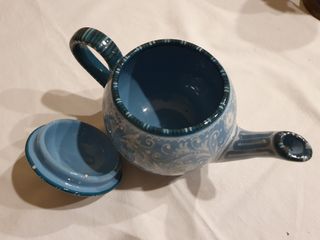 Antica Teiera Ceramica Mengaroni Dipinta