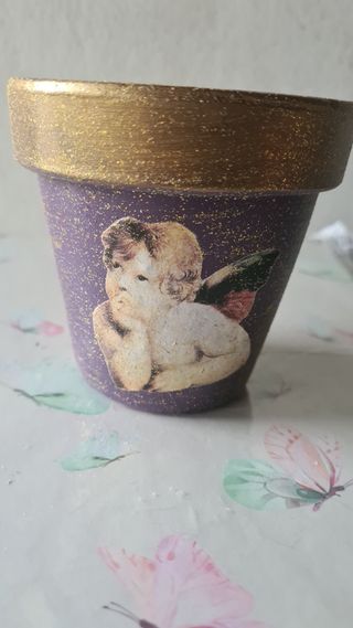 Vaso terracotta dipinto a mano