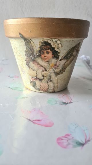 Vaso terracotta dipinto a mano