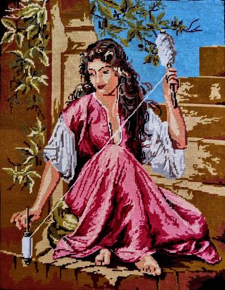 Tela ricamata a mano a punto croce