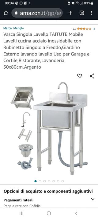 Lavello-lavabo-lavandino acciaio nuovo