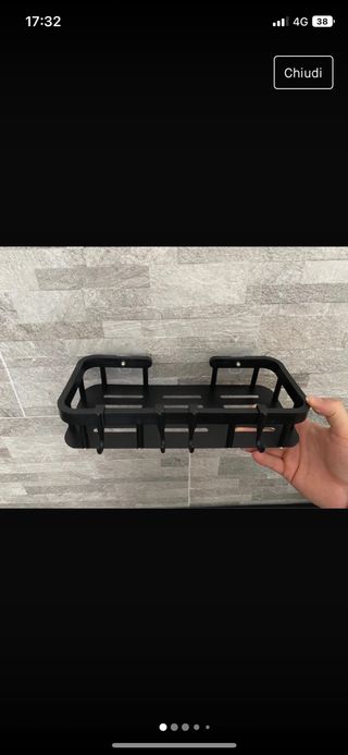 2 porta oggetti per bagno o cucina senza foratura