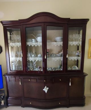 Cristalliera legno mogano nuova