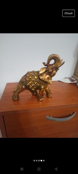 Elefante oro perle e strass