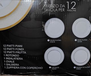 Servizio piatti in porcellana Rosentable 100 pezzi