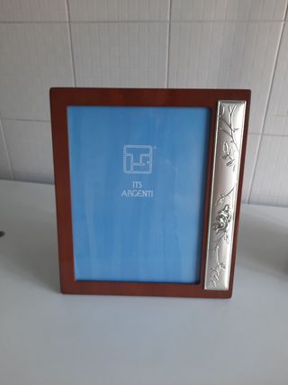 Cornice legno e argento