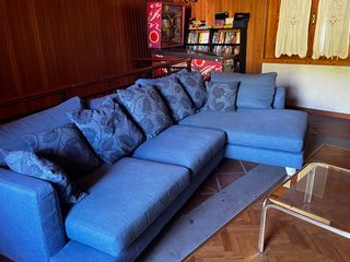 Divano cotone azzurro lavabile