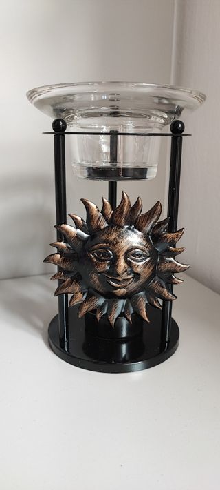 Portacandele in metallo e vetro