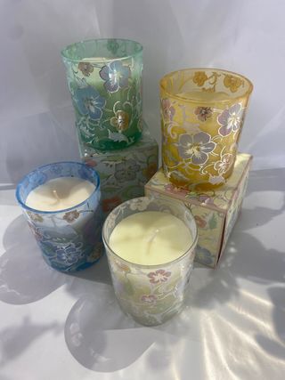 4 candele profumate Limone, Vaniglia,Mela, Talco
