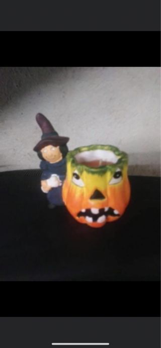 Candela con strega nuova halloween
