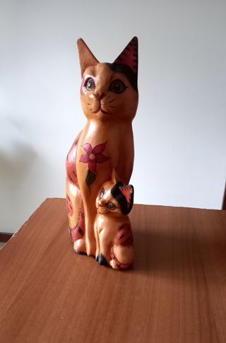 Gatto in legno 30 cm gato de madera