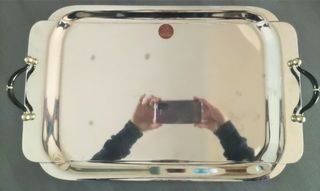 Vassoio in Acciaio Melloni 
Cm 47x30.
Rettangolare