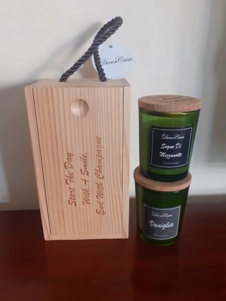 set candele vino in cassetta