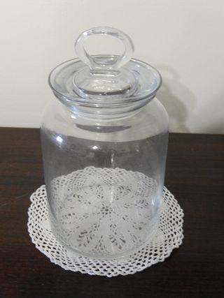 Barattolo e coperchio in vetro con anello in silic