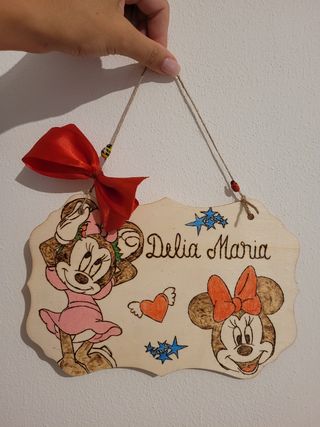 Targhetta in legno,fatta a mano