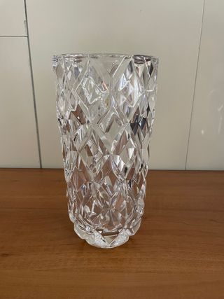 Vaso cristallo cilindrico molato h 30cm vetro