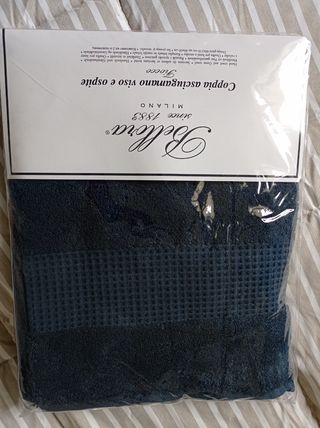 Coppia asciugamano viso e ospite blu