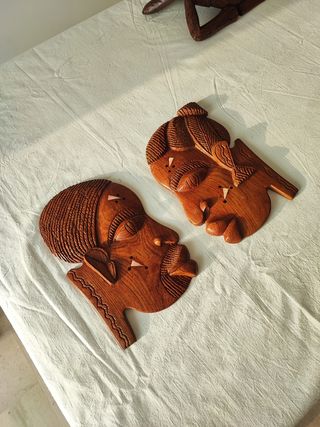 Maschera Masc e Femm da parete in legno