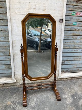 Psiche antica in noce con specchio basculante