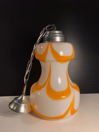 Lampadario vetro Murano bianco arancione