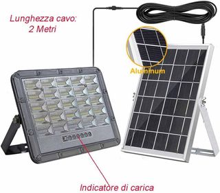 FARO CON PANNELLO SOLARE 100W LUCE FREDDA 6500K