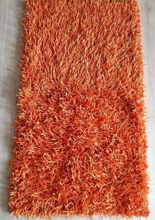 2 Tappeti Arredamento con pelo lungo colore aranci
