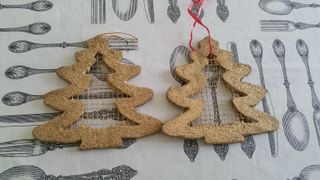 Decorazioni albero Natale abete oro set 2 pezzi
