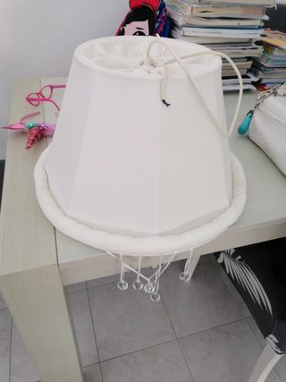 Lampadario in stoffa con pendenti