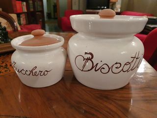 Portabiscotti e Zuccheriera in ceramica