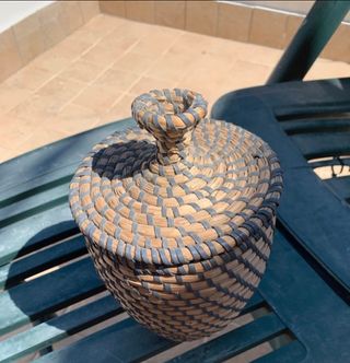 cestino in corda a due colori