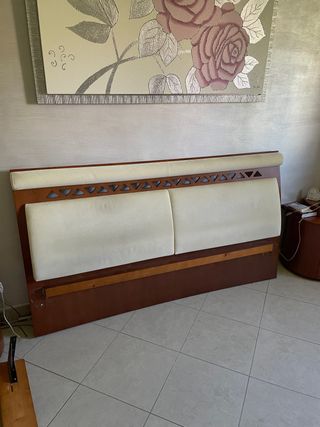 letto matrimoniale ciliegio e alcantara